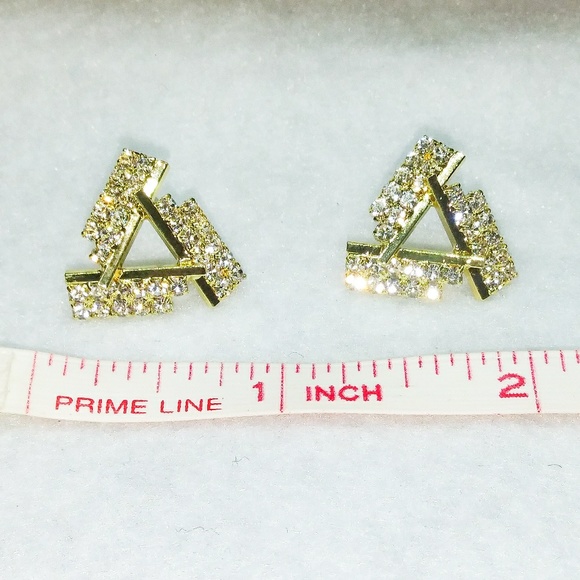Jewelry | Stunning Triangle Crystal Stud Earrings | Poshmark